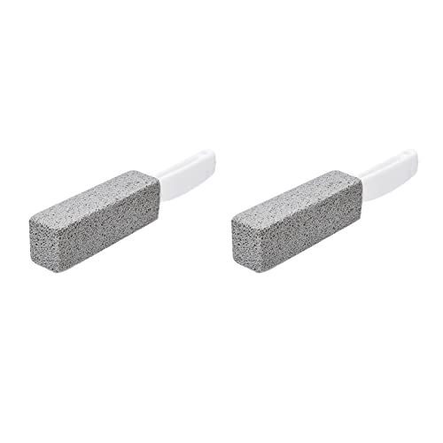 EBTOOLS 2pcs Pumice Stone Toilet Bowl Cleaner Efficient Toilet Bowl Cleaner Brush, Curved PP Handle, for Tiles, BBQ Grills
