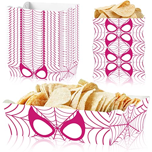 Hbavfihnbg 30 Pack Spider Gril Birthday Party Supplies,Spider Gril Food Tray Spider Party Favors Paper Food Serving Tray Ghost Spider Gril Paper Trays