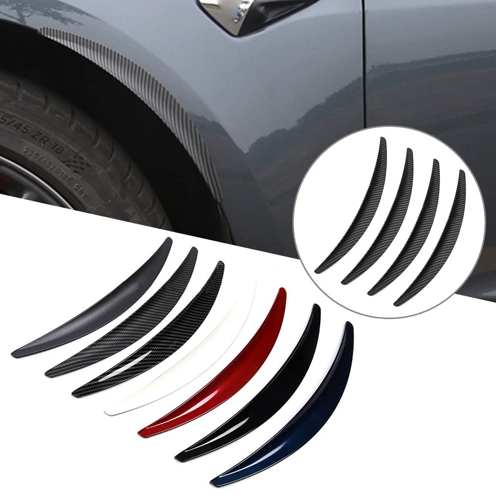DAMAI Car Wheel Eyebrow Arch Edge Trim Side Fender Flare Strip Anti-Scratch For Tesla Model 3 2017-2020, Red