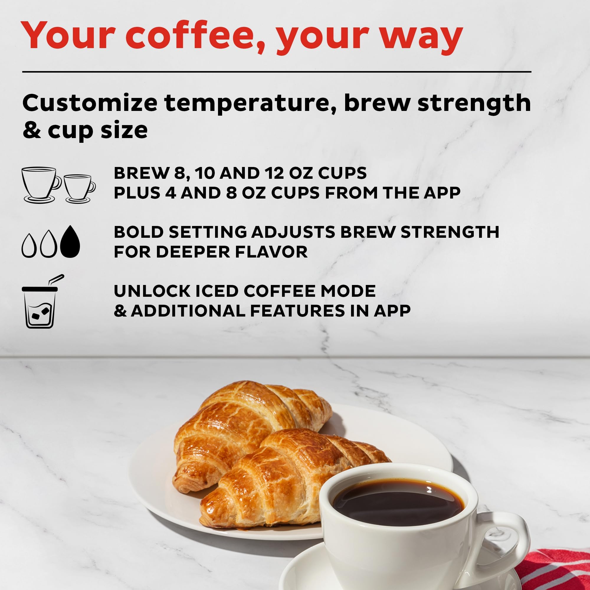 Instant Solo WIFI Connect Single Serve Coffee Maker, From the Makers of Instant Pot, Coffee Brewer, Includes Reusable Coffee Pod & Bold Setting, Brew 8 to 12oz., 40oz. Water Reservoir, Black