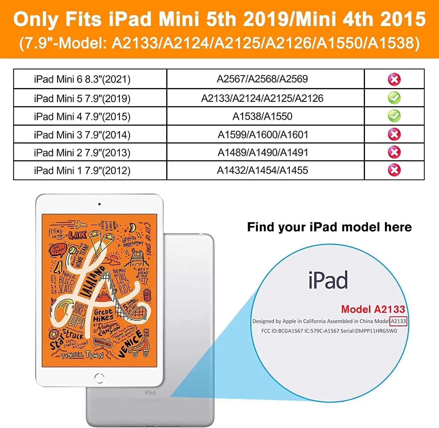 Herize iPad Mini 5th/4th Generation 7.9 inch Case with Screen Protector for Kids | Heavy Duty Rugged Rubber Protective Cover W/Hand Strap Shoulder Strap for iPad Mini 4/5 Model A2133/A2124/A2125/A212