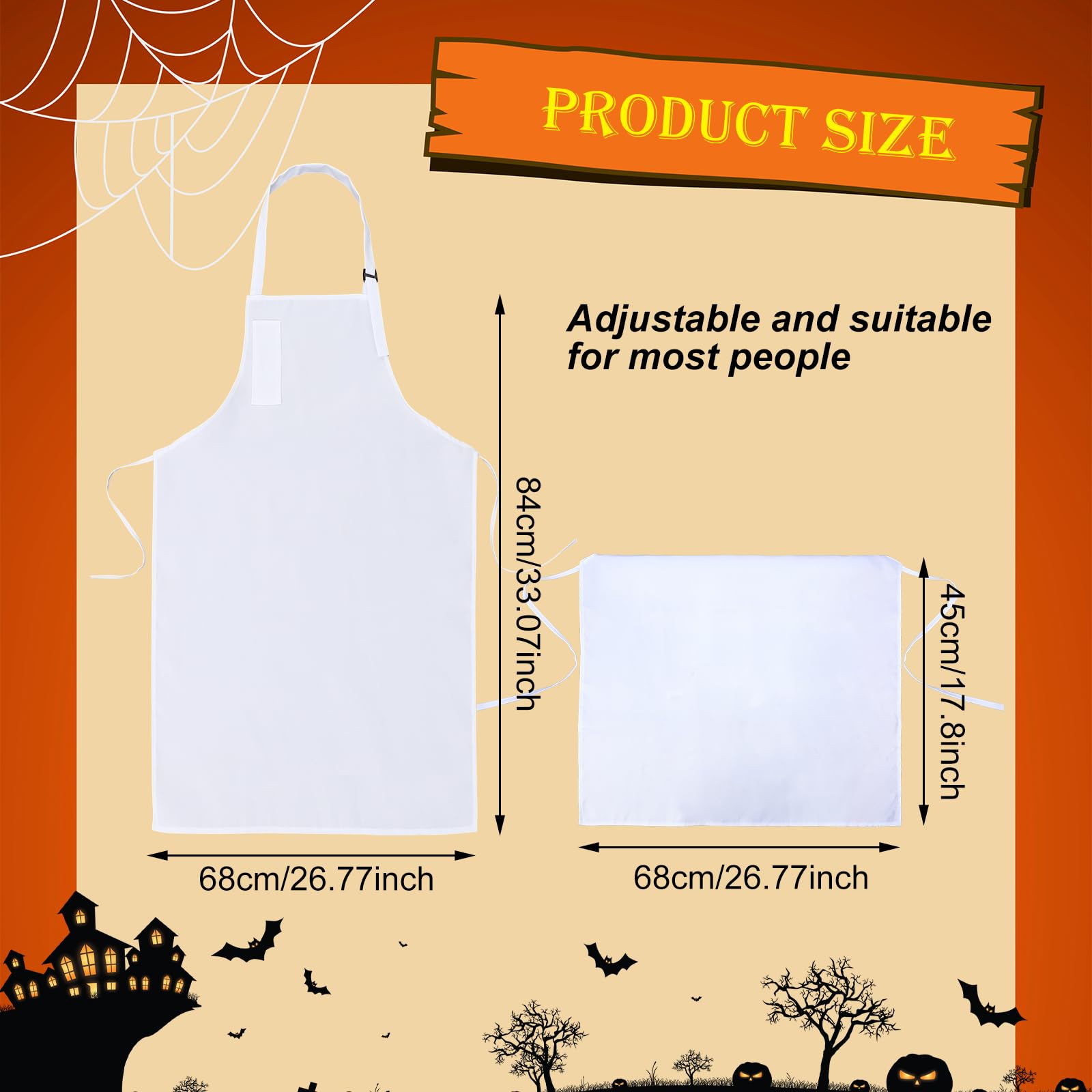 Mepase 6 Pcs Black Mustache Set Kitchen Cooking Slotted Spatula Black Ink Pens Bib Aprons with Pocket for Halloween Cosplay Costume