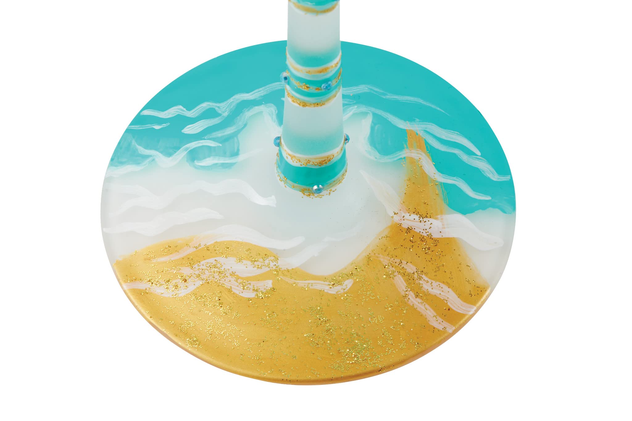 Enesco Designs by Lolita Eternal Tides Hand-Painted Artisan Wine Glass, 15 Ounce, Multicolor