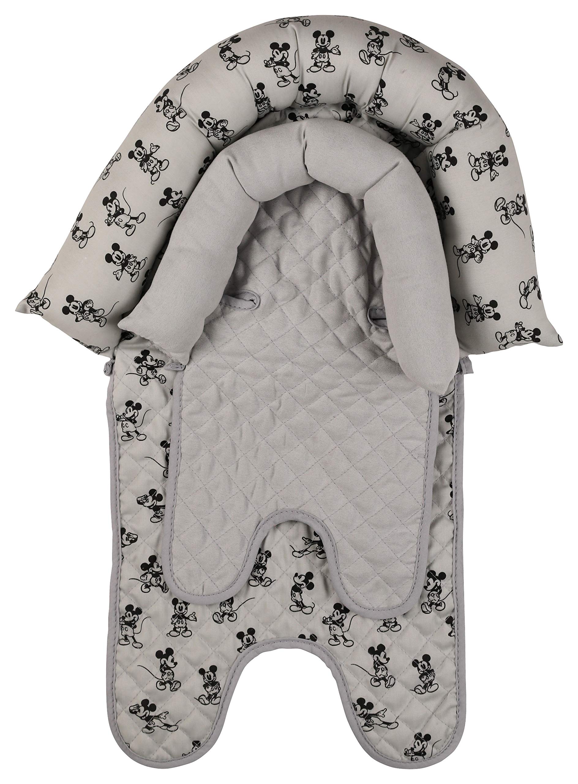 Disney Mickey Mouse Baby Boys Infant Head Support for Car Seats, Strollers & Bouncers, Print, Gray Mickey (GS71384)