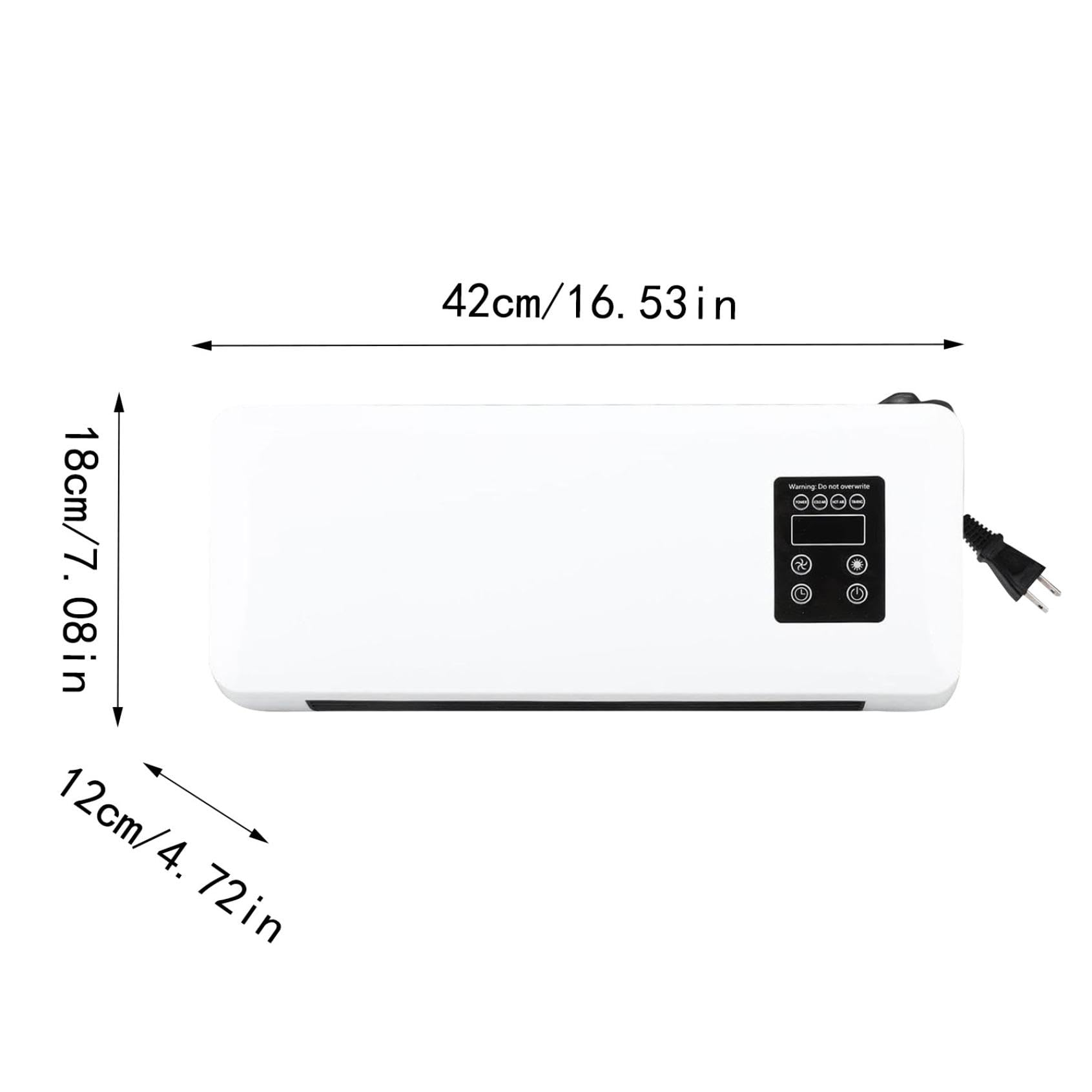 Generic 2024 Mini Split AC/Heating System, Mini Wall Mounted Air Curtain Fan 2 In 1, Wall Mounted Portable Ductless Air Conditioner Fan With Remote,for Home Apartment Office (美规110v), White