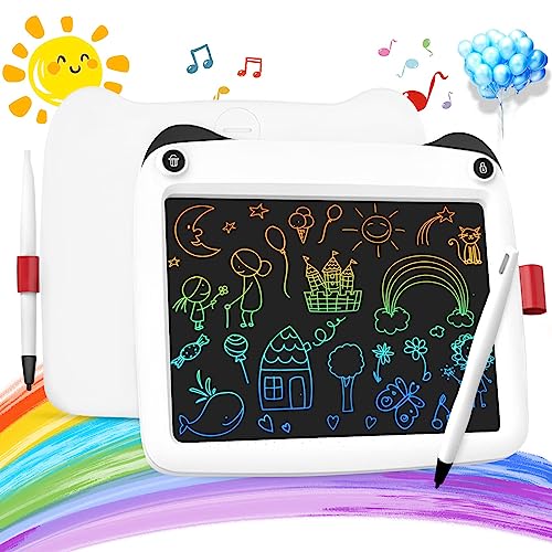 Kids Toys LCD Writing Tablet,9 Inch Colorful Screen Doodle Board,Erasable and Portable Drawing Pad for Birthday Christmas (White)