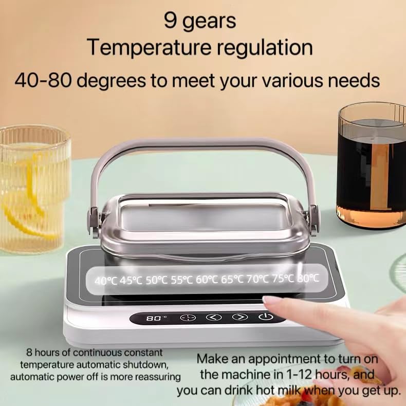 hot Plate,Electric Warming Tray, Warming mat for Food,Mini Microwave,Mug Warmer, Desk with Automatic Constant Temperature,Coffee Warmer for Desk, forBeverage, Milk, Tea and Hot Chocolate (White)