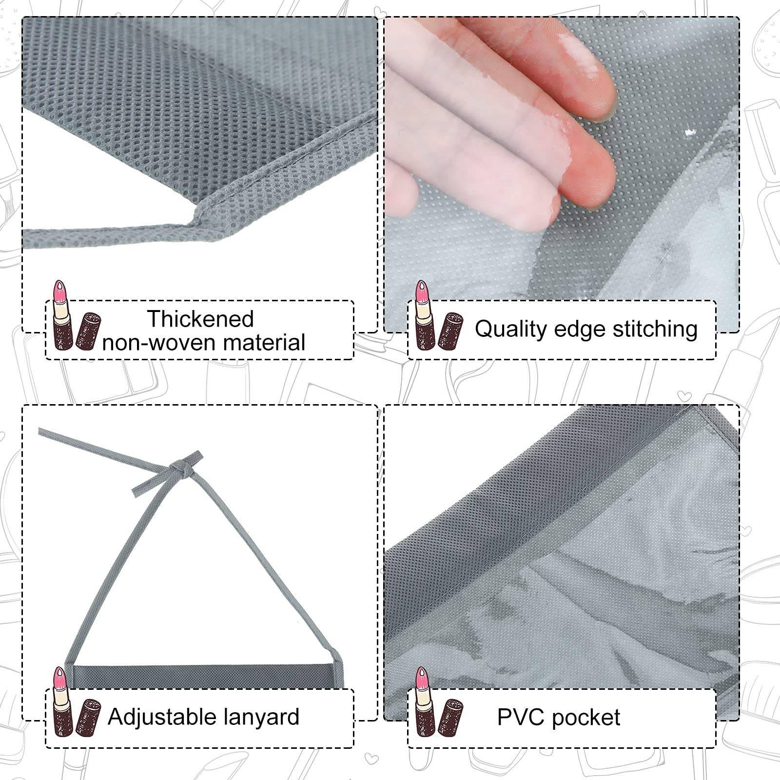 Shappy Headband Holder,Hanging Headband Storage Organizer Women, headphone organizer classroom Hair Accessory Holder with PVC Clear Pockets(8.7 inches,Gray)