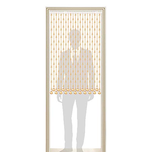 HAPPLiGNLY 21 Strands Beaded Door Curtains for Doorways Crystals Bead String Curtain for Room Dividers Champagne Home Décor Entrance Hanging Ornament - Width 60-100cm (Size : 80x120cm)