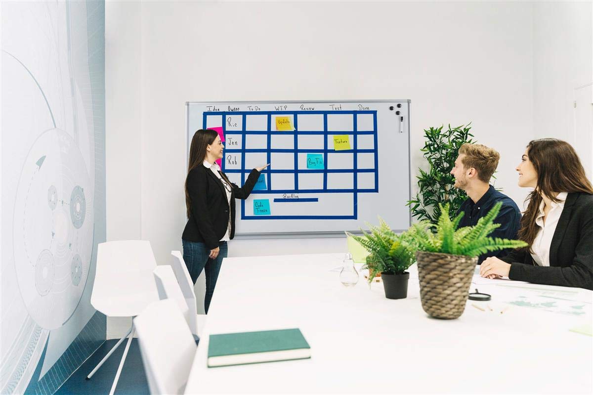 Displays2go 60 x 36 Inch Magnetic Dry Erase Board, Wall Mounted – White (WHBWAL6036)