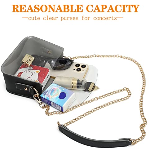 KUI WAN Clear Bag Stadium Approved, Clear Crossbody Bag Cute Clear Purse Gift for Women for Sport Event Concert