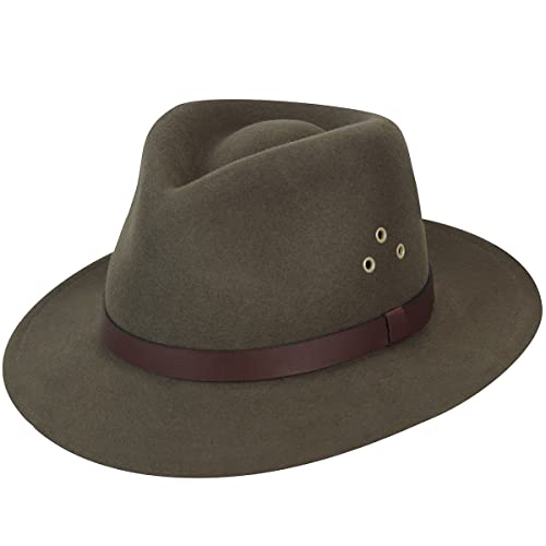 Country Gentleman Dickens GentleFelt Fedora Khaki, Large