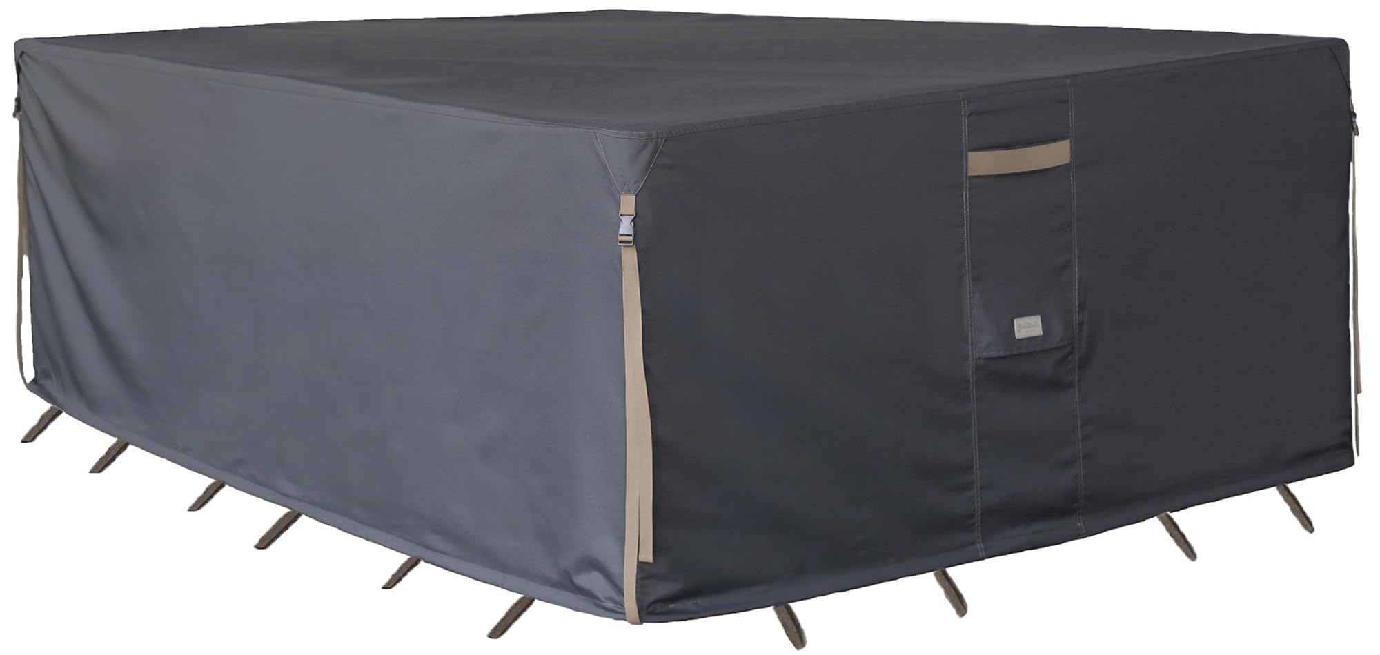 Garden Balsam Heavy Duty Waterproof Patio Furniture Covers,Fading Resistant Outdoor Table and Chair Covers Large Rectangular 128"Wx 82"D x 28"H Dark Grey