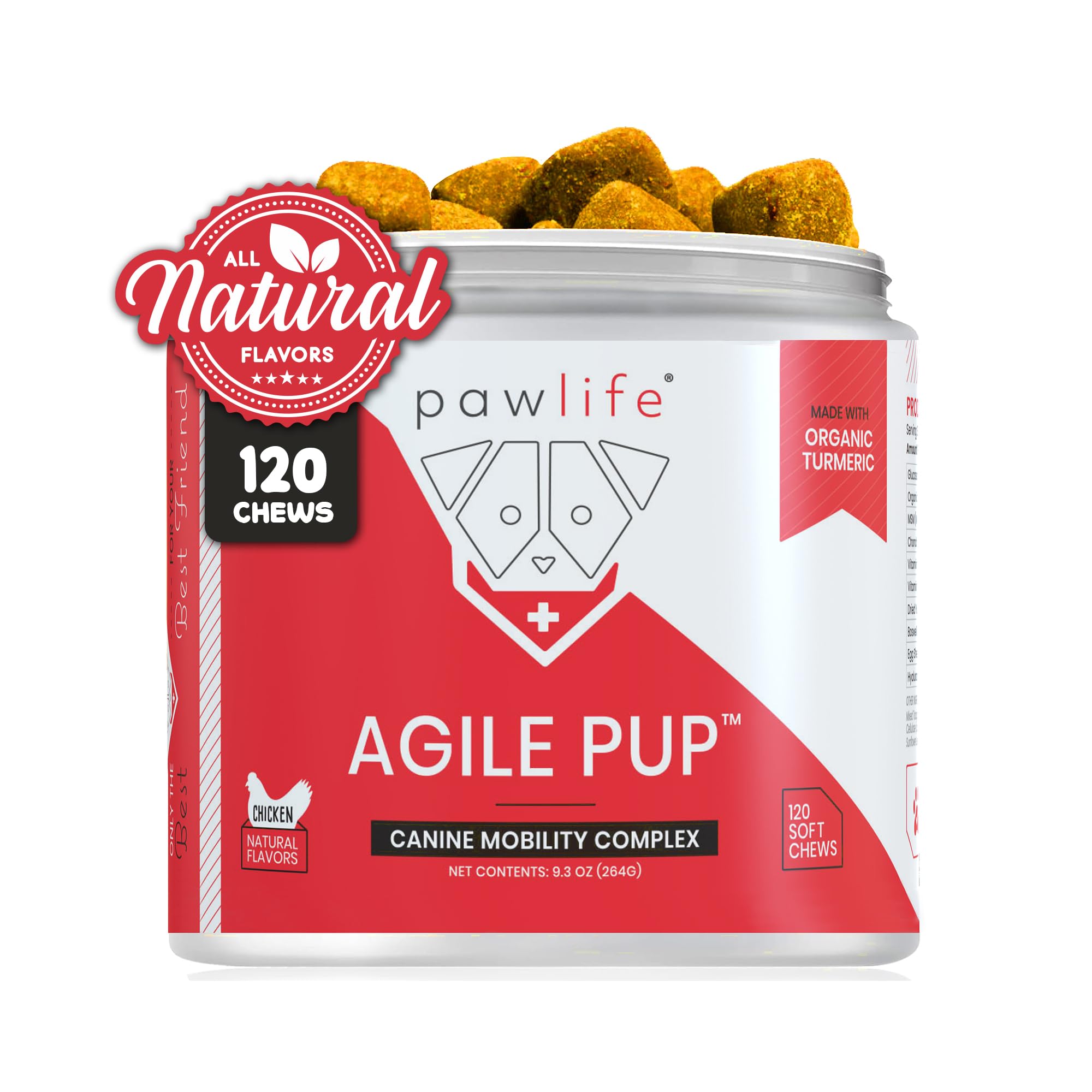 pawlife Arthritis Dog Joint Chews| Glucosamine, Chondroitin, Omega-3| MSM Support for Healthy Joints| 120ct Veterinarian Formulated Soft Chews| Up to 4-Month Supply