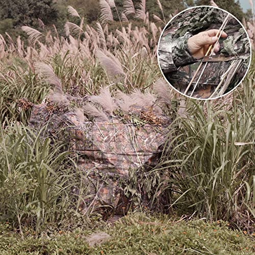MOFEEZ Hunting Blind, 270°Shoot Through Mesh with Silent Sliding Window, 2-3 Person Ground Deer Stand Pop Up Tent with Portable Bag and Tent Stakes (Camo, 58 "Lx58 Wx66 H)