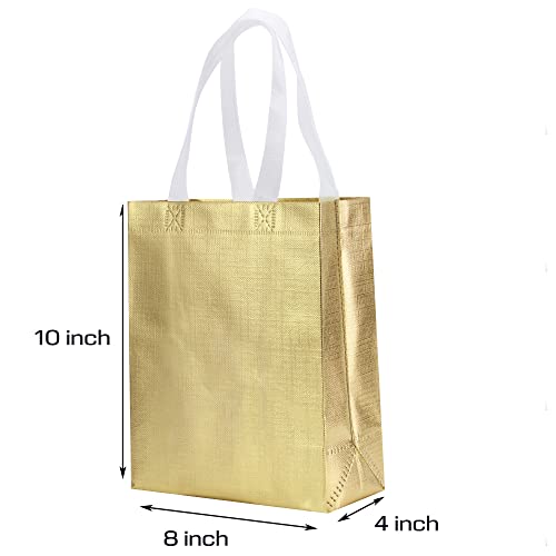 LOOKSGO 12 Pcs Non-woven Reusable Gift Bags With Handles for Party Favor 8W x 4L x10H Size