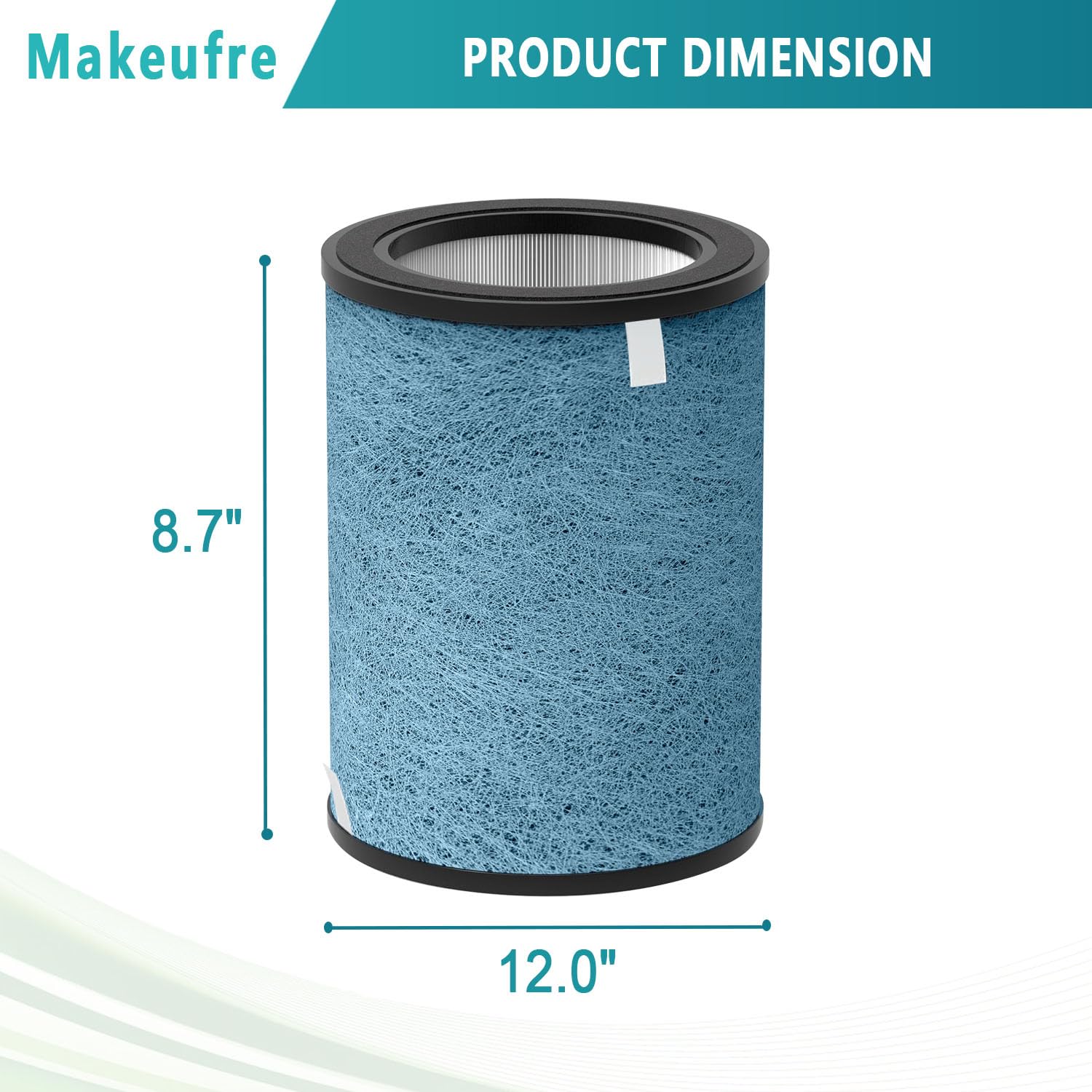 Makeufre HP302 Replacement Filter, Compatible with Shark HP200 & HP300 & HC500 Series Air Purifier MAX HP201 HP202 HP301 HP302 UA205 HC501 HC502, Part # HE2FKBAS, HE2FKBASMB, New Version-1Pack