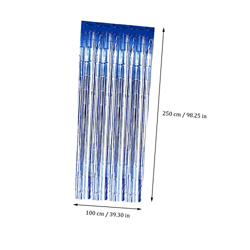jojofuny 3pcs Rain Curtain Background Wall Gold Decorations Blue Streamers Silver Fringe Curtain Tassel Curtains Party Tassel Curtain Party Backdrops Backdrop for Birthday Party Thicken