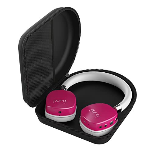 Puro Sound Labs PuroQuiets Volume Limited On-Ear Active Noise Cancelling Bluetooth Headphones β Lightweight Headphones for Kids with Built-in Microphone β Safer Sound Studio-Grade Quality (Hot Pink)
