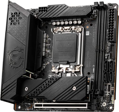 MSI MEG Z690I Unify Gaming Motherboard (Mini ITX, 12th Gen Intel Core, LGA 1700 Socket, DDR5, PCIe 5, 2.5G LAN, M.2 Slots, Wi-Fi 6E)