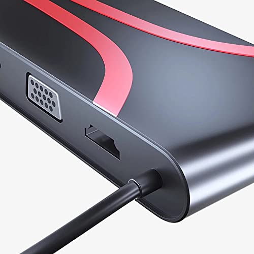 HOUKAI USB Type C HUB to HDMI RJ45 Card Reader USB 3.0 PD Adapter USB C HUB for Computer Tablet PC Dock Splitter