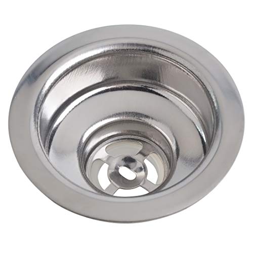 Hydro Master Kitchen Sink Basket Strainer Standard Drains(3-1/2 Inch),Durable Stainless Steel with Rubber Stopper for Kitchen Sinks