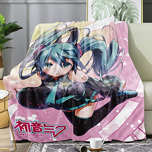 JUST FUNKY Vocaloid Fleece Blanket | 60β x 45β Inches | Featuring Hatsune Miku Blanket | Room Decor | Throw Blanket | Officially Licensed | My Figure Collection | Anime Merch | Anime Gifts