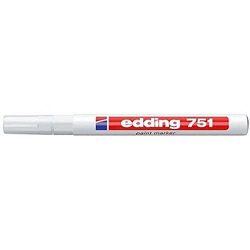 Edding 751 Paint Marker Xylene and Toluene-Free Bullet Tip 1-2mm Line White Ref [Pack of 10]