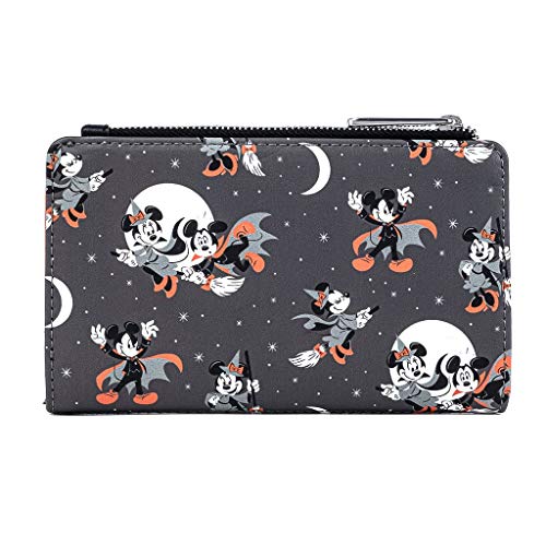 Loungefly Disney Mickey and Minnie Mouse All Over Print Halloween Flap Wallet