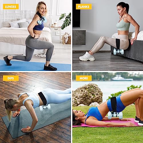 KUZARO Hip Thrust Belt, Glutes Workout Equipment Use with Dumbbells, Non-Slip Hip Belt Pad for Hip Thrusts, Glute Bridge, Squats, Lunges, Dips Exercise, at Home Gym Fitness Workout Must Haves