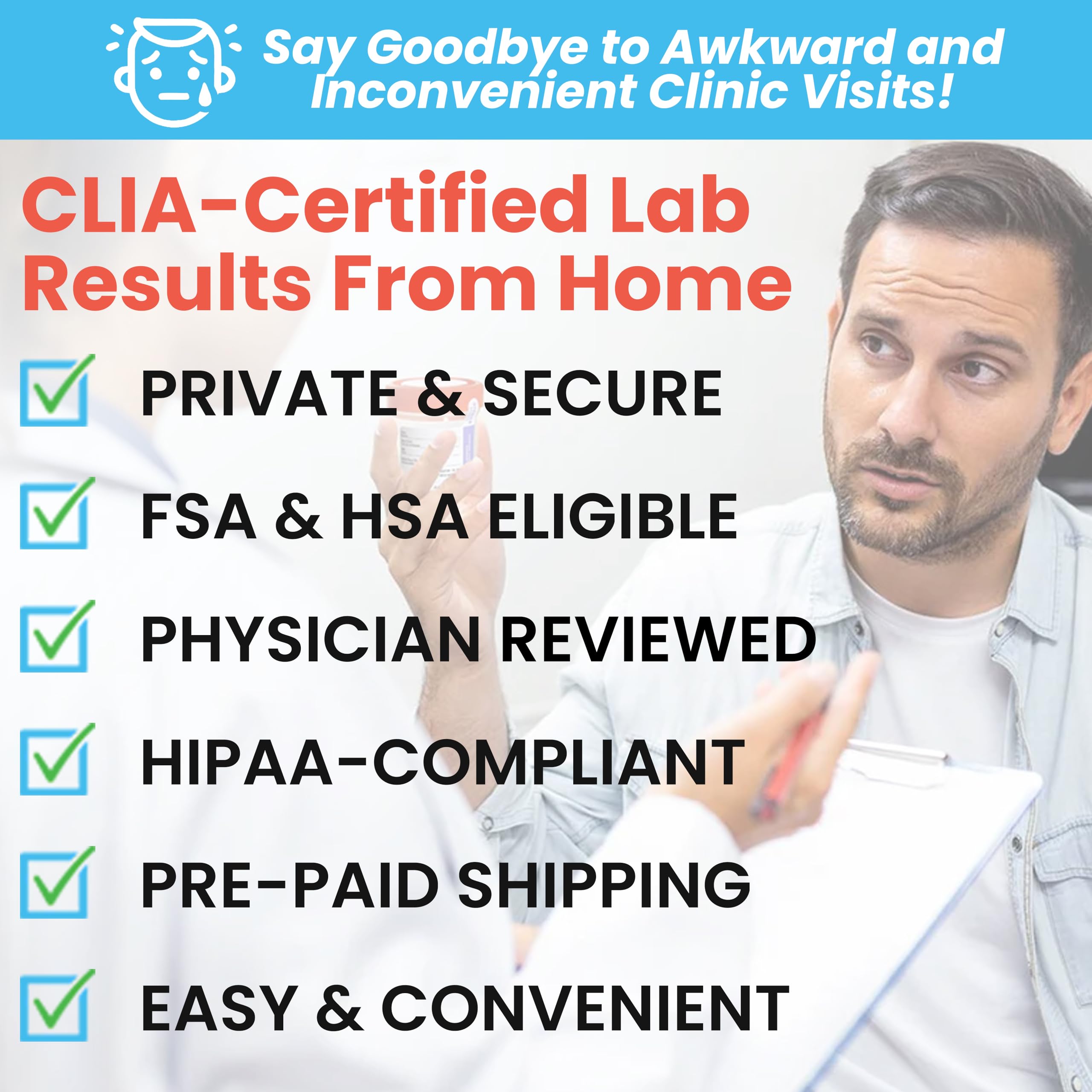 Jack at-Home Vasectomy Test Kit - Accurate Results from CLIA-Certified Lab - FSA & HSA Eligible Private and Secure Physician Reviewed Post-Vasectomy Test Results