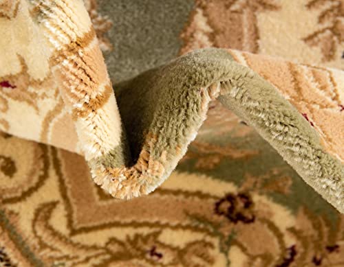 Unique Loom Versailles Collection Traditional Classic Floral Motif Area Rug (5' 0 x 5' 0 Octagon, Green/Ivory)