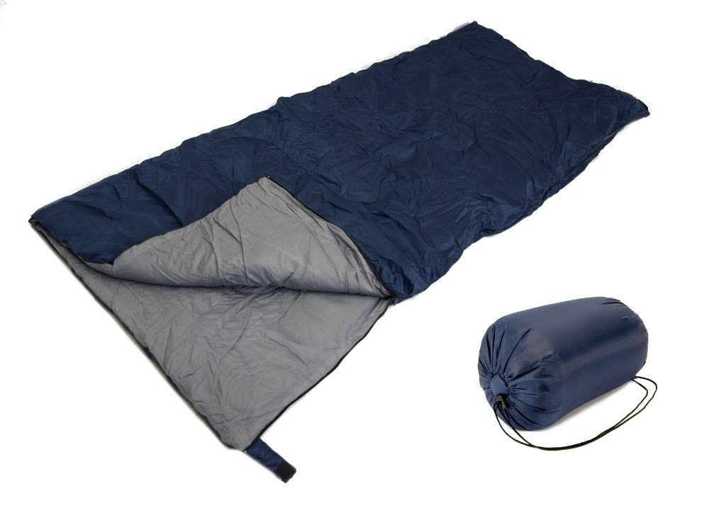 EDMBG Sleeping Bag - 20+ Degrees - Navy Blue - Camping Gear - Carrying Bag New