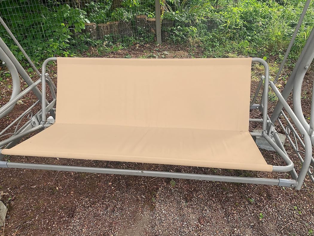 J&C Patio Swing Seat Cover Replacement 600D Heavy Duty Swing Cushion Cover Outdoor Swing Seat Support Waterproof UV Resistant for 2 Seater 3 Seater Durable Swing Covers for Frame (63x22x22inch)