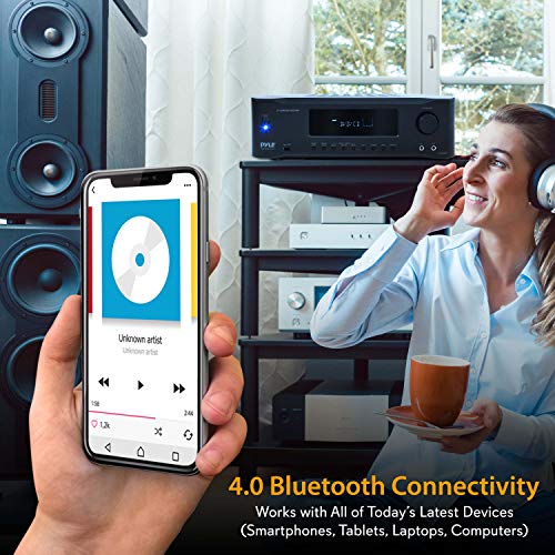Pyle 5.2-Channel Hi-Fi Bluetooth Stereo Amplifier - 1000 Watt AV Home Speaker Subwoofer Sound Receiver with Radio, USB, RCA, HDMI, Mic In, Wireless Streaming, Supports 4K UHD TV, 3D, Blu-Ray -PT694BT