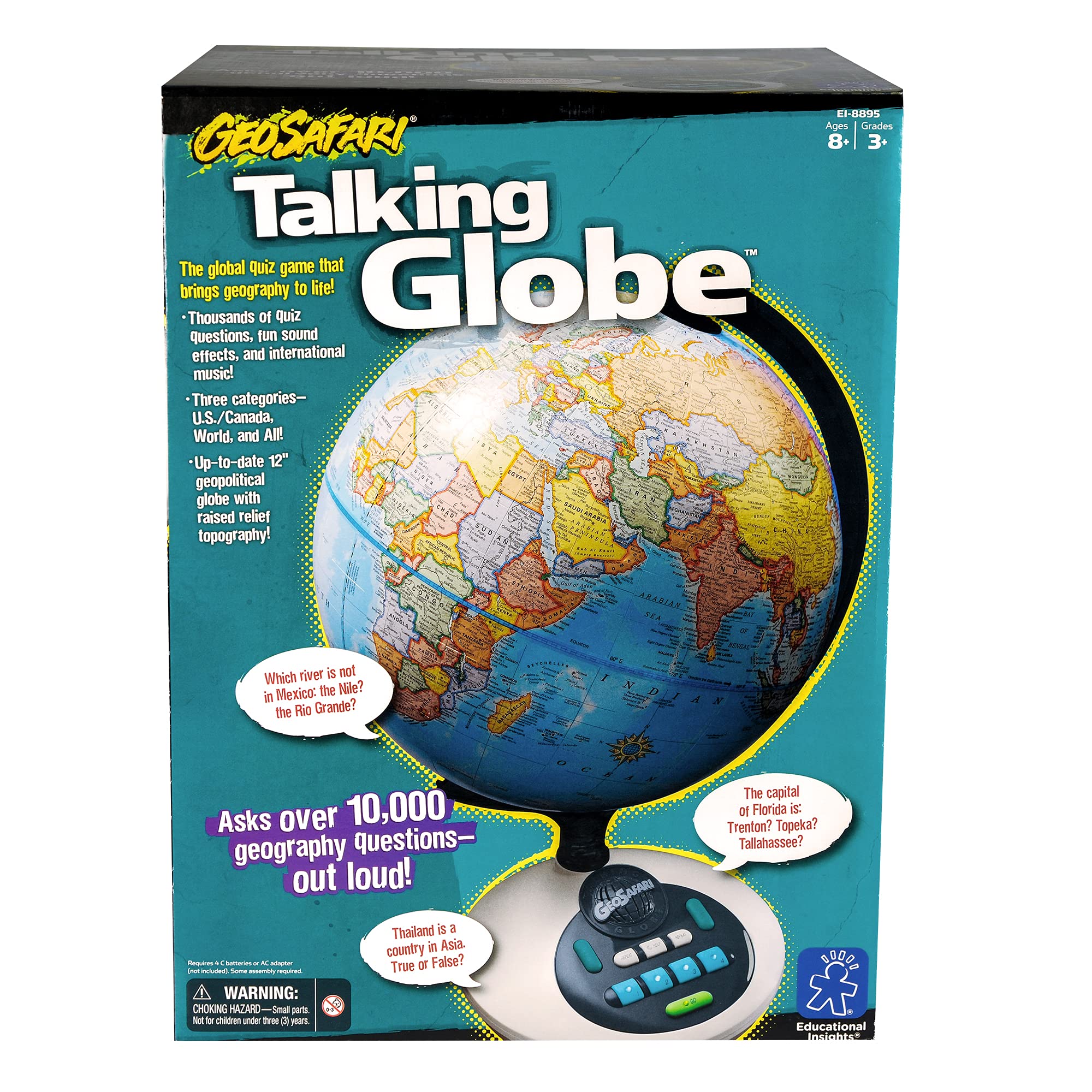 Educational Insights GeoSafari Talking Globe For Kids, Over 10,000 Geography Quizes, 8+