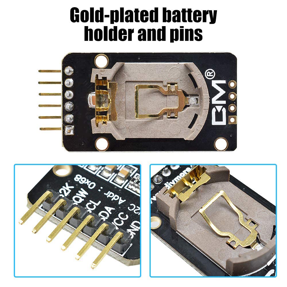 diymore DS3231 DS3231SN AT24C32 High Precision IIC RTC Module Real Clock Timer Memory Board Beats DS1307 Without CR2032 Battery