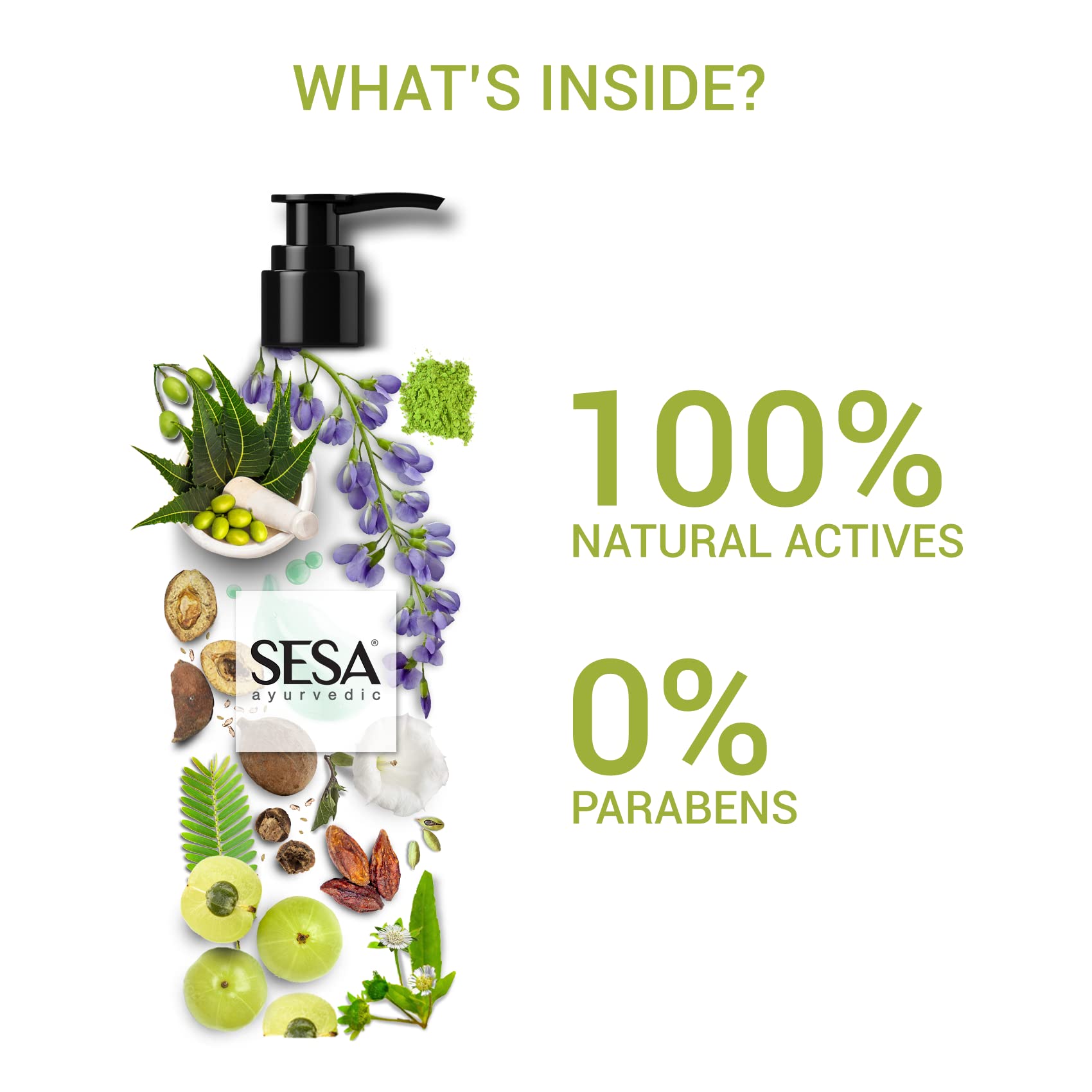 SESA Ayurvedic Medicinal Shampoo Hairfall Control Anti Dandruff Shampoo Infused with 17 Ayurvedic Herbs Smooth & Shiny Hair For Men & Women - 500 ml or 16.90 oz