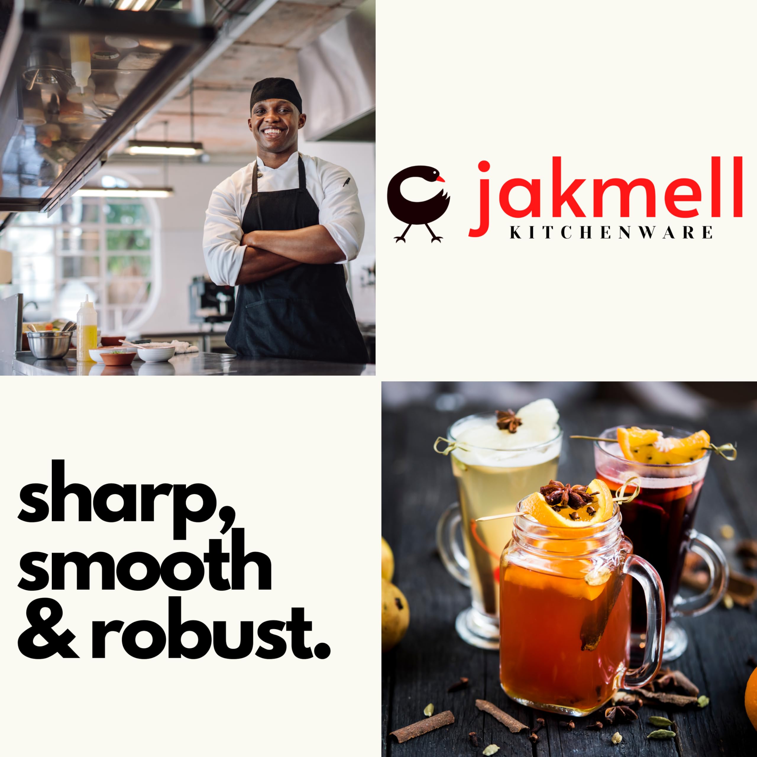 Jakmell Kitchenware 4.5-inch Garnishing Knife, Cocktail Knife with Ergonomic Handle, Bartender Knife for Carving and Garnishing, Fruit Decorator Knife Ideal for Garnishing