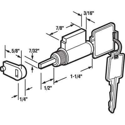 CRL 1-1/4" Cylinder Lock With Cam adaptor for Weiser, Kwikset and Weslock - E2115