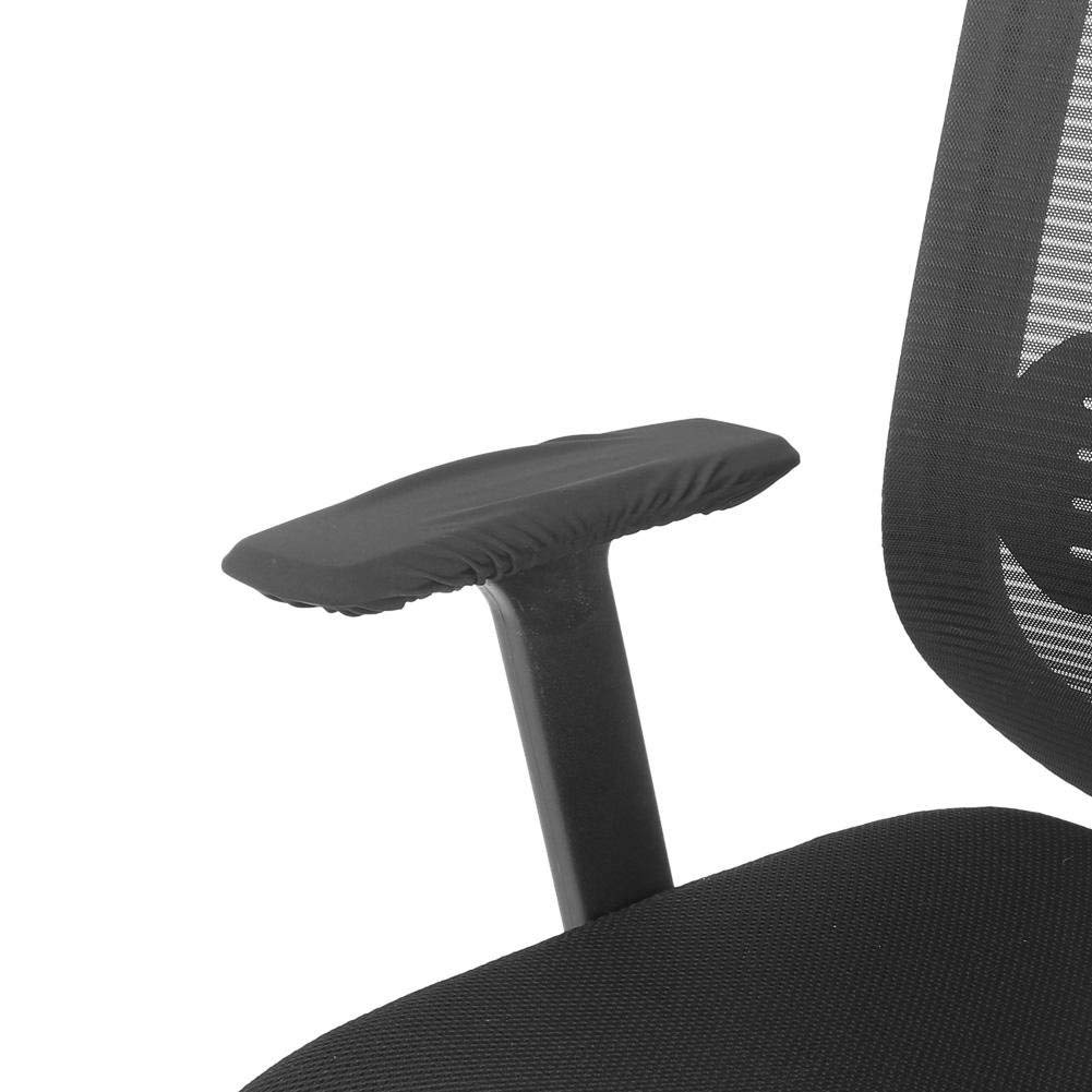 Fdit 1 Pair Knitted Elastic Fabric Chair Armrest Covers Office Wheelchair Arm Rest Pad Elbows Forearms Pressure Relief slipcover (Black)
