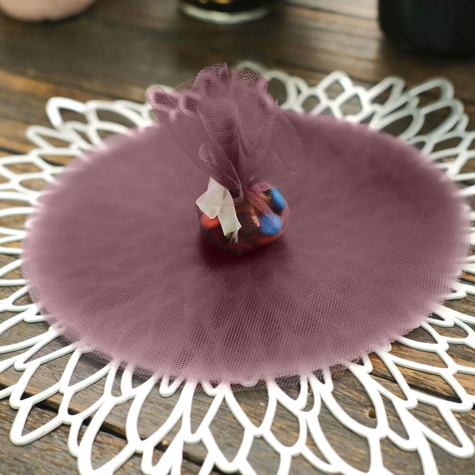 Efavormart 25pcs/ pk 9" Tulle Circles for Party Decorations Banquet Event Sewing DIY Crafts Fabrics Sewing - Dusty Blue
