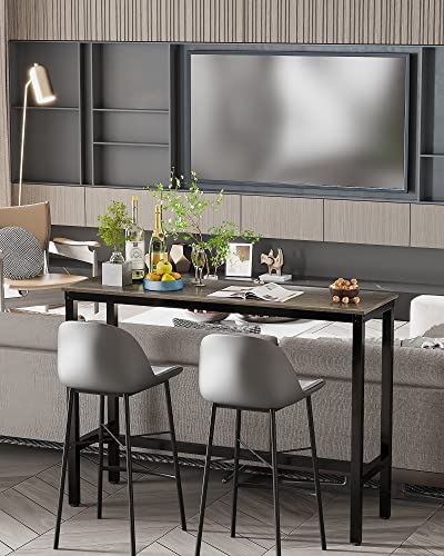 Teraves Bar Table with Solid Metal Frame,Counter Height Table Kitchen Bar Table for Dining Room,Living Room (47.24", Black Oak)