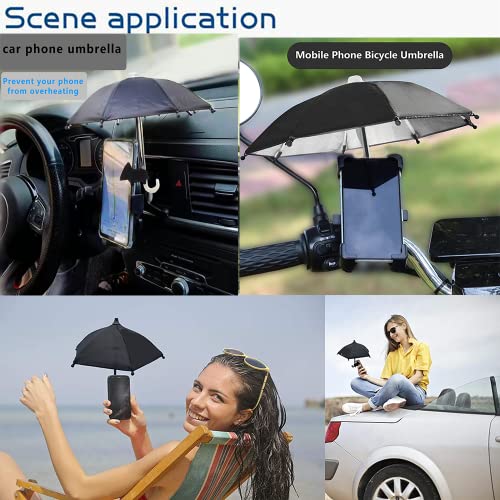 Phone Umbrella Suction Cup Stand,Phone for Sun Shad,Outdoor Anti-Glare Cell Cute Sunshade Holder,Car Navigation Shade Visor,Sun Hood Shield Block Glare (Black)