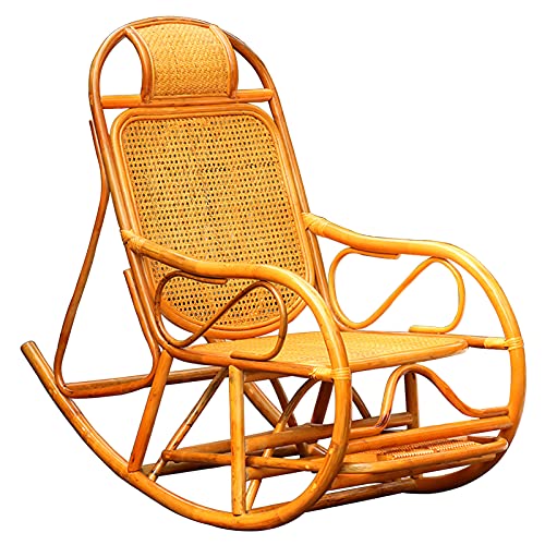 MOOLO Wicker Rocker Chairs, Outdoor Wicker Patio Rocking Chair for Porch Deck Or Garden Yards Support 300lbs(Size:A,Color:Light Color)