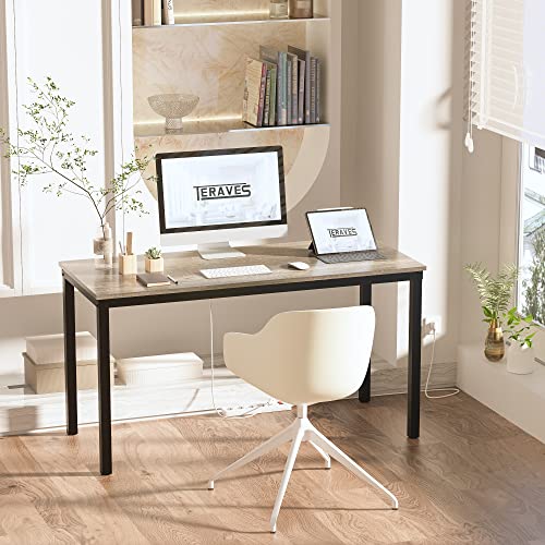 Teraves Computer Desk/Dining Table Office Desk Sturdy Writing Workstation for Home Office (55.11β, Black Oak)