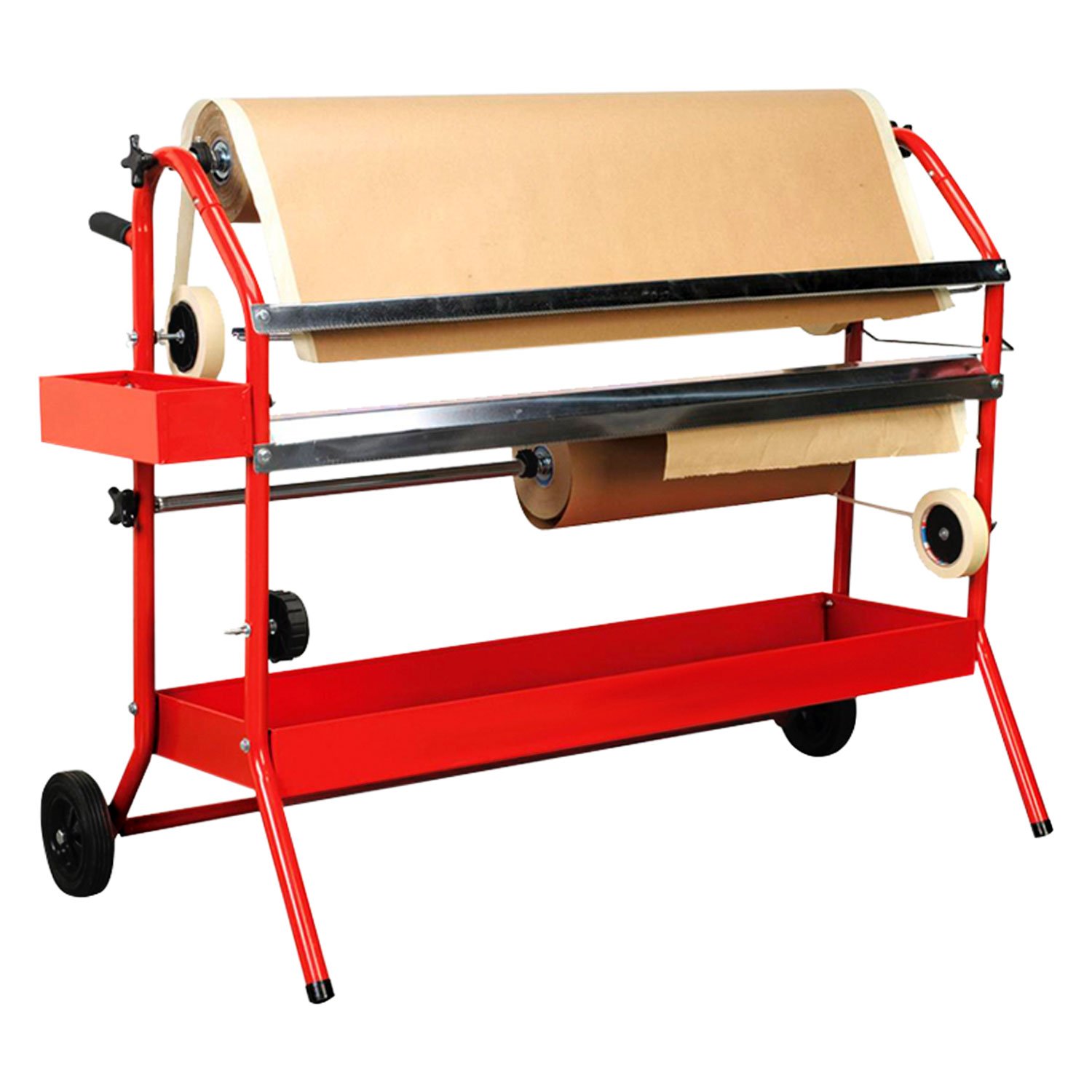 TCP Global Mobile 36" Multi-Roll Masking Paper Machine with Storage Trays – Auto Body Paint & Repair Shop, Car Painting Prep