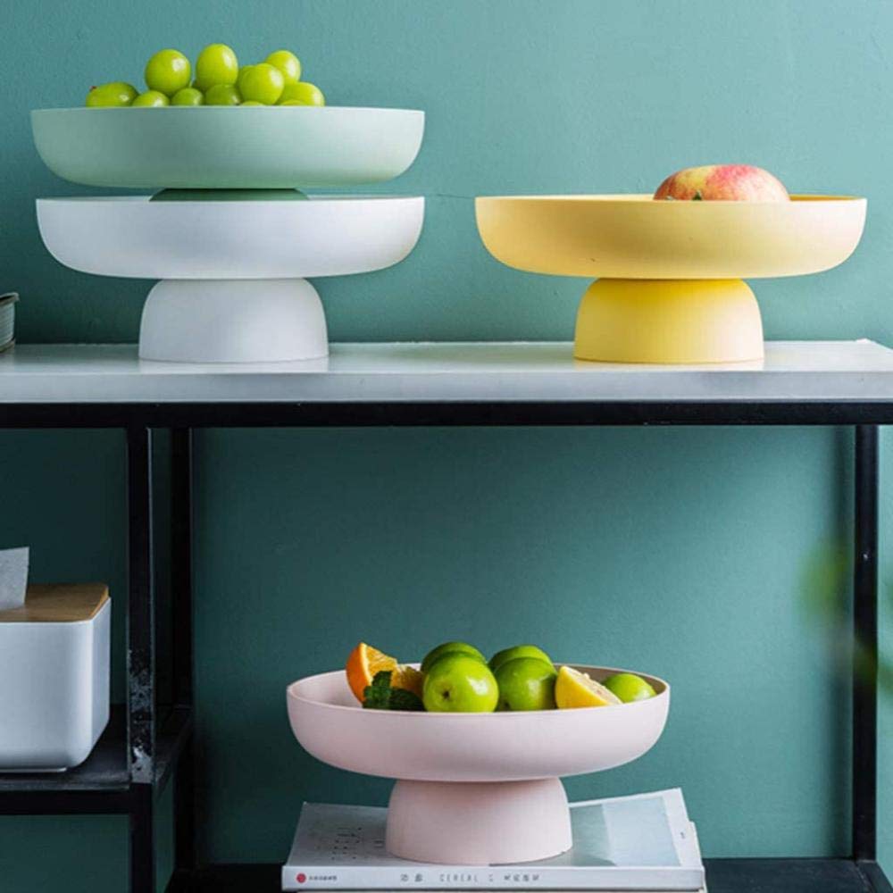 Fruit Dish Round Fruit Basket, Drain Fruit Basket, Modern Style Container for Kitchen Counter, Table Centerpiece Decorative, Home Decor-White