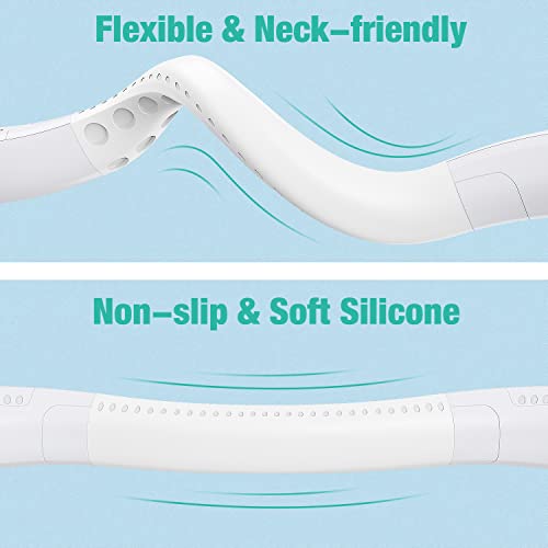 WITHOUSE Portable Neck Fan, Personal Bladeless Hand Free Mini Small Fans with 4400mAh Rechargeable Battery and 3 Adjsutable Speed Quiet for Run, Work, Travel and Camping Outdoor
