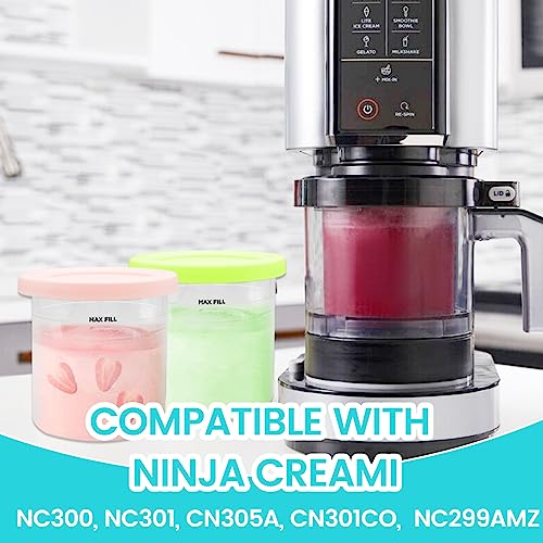 TERWOK Ice Cream Pints Containers - 2 Pack Ice Cream Containers and Lids Replacement for Ninja Creami Compatible with NC300, NC301, CN305A (2)